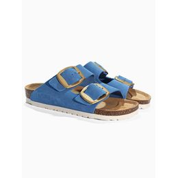 BACKSUN Leder-Pantoletten "Londrina" in Blau - 64% | Gr&ouml;&szlig;e 37 | Damen-pantoletten