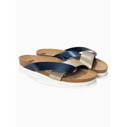 BAYTON Pantoletten "Mildura" in Dunkelblau/ Gold - 75% | Gr&ouml;&szlig;e 36 | Damen-pantoletten