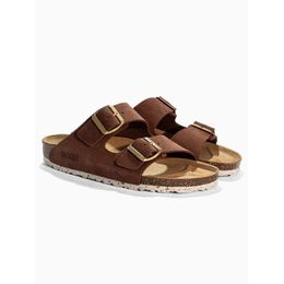 BACKSUN Leder-Pantoletten "Bali" in Braun - 54% | Gr&ouml;&szlig;e 38 | Damen-pantoletten