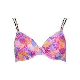 Buffalo Bikini-Oberteil "Haruna" in Pink/ Blau - 63% | Gr&ouml;&szlig;e 44C-Cup | Damen-bademode