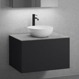 neoro n50 Unterschrank B: 80 cm mit 1 Auszug, Waschtisch &Oslash; 40 cm wei&szlig; matt,, BN0064WM+BN0432BM+BN0402C3,