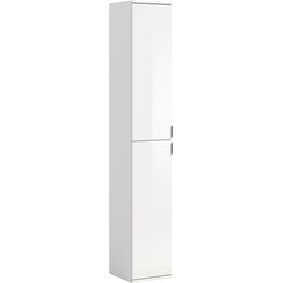 Garderobenschrank Home Affaire "TRONDHEIM, H&ouml;he 193 cm, 2 T&uuml;ren, 6 F&auml;cher, 4 Einlegeb&ouml;den", wei&szlig; (wei&szlig;, wei&szlig; hochglanz), B:30cm H:193cm T:34cm, Holzwerkstoff, Schr&auml;nke, Garderobenschrank, Schrank, Hochschramk, Mehrzweckschrank, Universalschrank, Flur, Diele