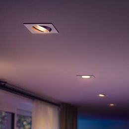 PHILIPS Hue White & Color Ambiance Centura Einbaustrahler, GU10, eckig, 8720169319219,