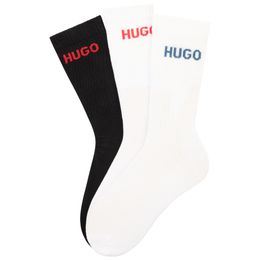 Socken HUGO UNDERWEAR "6P QS RIB LOGO CC", Herren, Gr. 39-42, open miscellaneous 964, Baumwollmischung, elastisch, Socken Socken, mit eingestricktem HUGO Logo