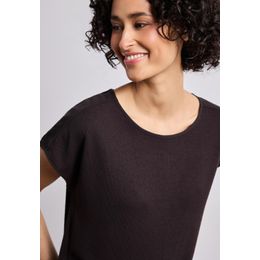 Street One Damen Shirttopespresso braun, Gr. 34, unifarben, Jersey, Obermaterial: 60% Viskose, 40% Polyester, Tops, unifarben, Sommershirt, in