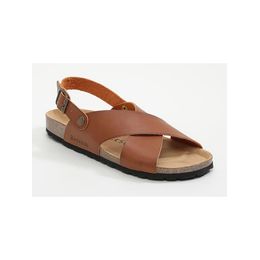 BACKSUN Leder-Sandalen "Manabi" in Hellbraun - 65% | Gr&ouml;&szlig;e 36 | Damen-sandalen