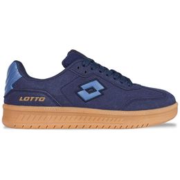Sneaker Lotto, Damen, Gr. 37, blau (navy, midblau), Synthetik, mehrfarbig, Schuhe Sneaker, - aus tierfreiem Velours