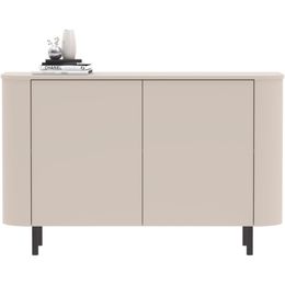 Sideboard OTTO HOME "Lido, 181 cm breit, 3 T&uuml;ren, Anrichte, Kommode, Stauraumschrank", cashmere, B:131cm H:83cm T:43cm, Sideboards, Sideboard, Formgebogenes MDF, Stirnseiten mit Rundung, Push-to-open, Metallf&uuml;&szlig;e