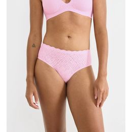Hipster Sloggi "ZERO Feel Bliss Hipster", Damen, Gr. L, floral pink, Spitze, Obermaterial: 76% Polyamid, 24% Elasthan, unifarben, k&ouml;rpernah, Unterhosen, unsichtbar mit Spitzenoptik