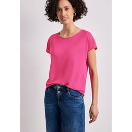 Shirttop Street One, Damen, Gr. 34, magenta dream, Jersey, Obermaterial: 60% Viskose, 40% Polyester, unifarben, bequem normal, Rundhals, Tops Shirttop, unifarben, Sommershirt, in Strick-Optik