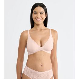 B&uuml;gelloser BH Sloggi "ZERO Feel Bliss THE UP P Bra", Damen, Gr. L, N-Gr, puff pink, Spitze, Obermaterial: 76% Polyamid, 24% Elasthan, BHs, unsichtbar mit Spitzenoptik
