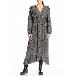 Replay Kleid in Schwarz/ Wei&szlig; - 56% | Gr&ouml;&szlig;e M | Damen-kleider
