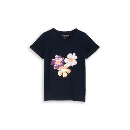 T-Shirt Tom Tailor, M&auml;dchen, Gr. 116/122, sky captain blau, Jersey, Obermaterial: 100% Baumwolle, bestickt, regular fit normal, Rundhals, Shirts T-Shirt, mit Wendepailletten