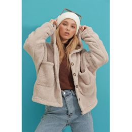 Trendyol &Uuml;bergangsjacke in Beige - 50% | Gr&ouml;&szlig;e S | Damenjacken