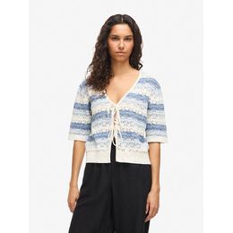 Noisy may Cardigan "Laika" in Wei&szlig;/ Blau - 48% | Gr&ouml;&szlig;e XL | Damen-pullover-cardigans