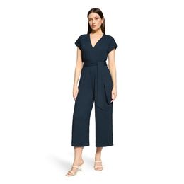 Overall Betty Barclay "Damen mit Bindeg&uuml;rtel", Damen, Gr. 44, Normalgr&ouml;&szlig;en, dunkelblau, Obermaterial: 95% Polyester, 5% Elasthan, figurumspielend, V-Ausschnitt, Overalls Overall