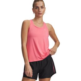 Tanktop Under Armour "TECH KNOCKOUT TANK", Damen, Gr. L, pink (bittersweet pink,, posh pink), Obermaterial: 90% Polyester, 10% Elasthan, Rundhals, Tops Tanktop, &auml;rmelloses Design, sportlicher Stil, leichtes Material
