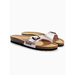 BACKSUN Leder-Pantoletten "Paris" in Ros&eacute; - 60% | Gr&ouml;&szlig;e 38 | Damen-pantoletten