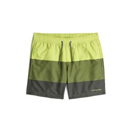 G-Star Raw Badeshorts G-STAR "Dirik Color Block Swimshort", Herren, Gr. L, Normalgr&ouml;&szlig;en, bright chartreuse color block, Obermaterial: 100% Polyester, Badehosen Badeshorts