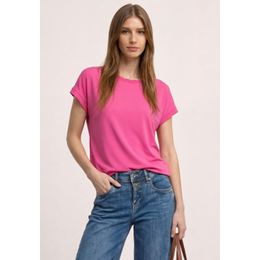 Shirttop Street One, Damen, Gr. 34, magenta dream, Jersey, Obermaterial: 95% Viskose, 5% Elasthan, unifarben, regular fit normal, U-Boot-Ausschnitt, Tops Shirttop, mit Deko-Tape