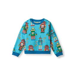Smafolk Sm&aring;folk Sweatshirt "Robotern" in Blau - 59% | Gr&ouml;&szlig;e 110/116 | Kinder-sweatshirts-jacken