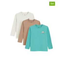 COOL CLUB 3er-Set: Longsleeve in Beige/ T&uuml;rkis - 26% | Gr&ouml;&szlig;e 128 | Kinder-longsleeves
