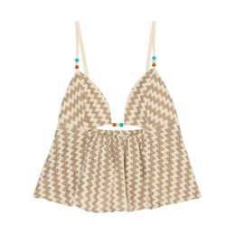Crop-Top Roxy "Baby Tornado", Damen, Gr. L, beige (braunie), Obermaterial: 50% Baumwolle, 50% Microfaser;, Tops