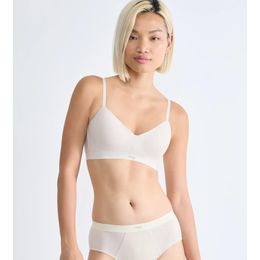 Schalen-BH Sloggi "EVER Ease", Damen, Gr. S, N-Gr, beige (sand beige), Single Jersey, Obermaterial: 50% Baumwolle, 39% Polyester, 11% Elasthan, BHs Schalen-BH, temperaturausgleichend, V-Ausschnitt, weich, Baumwollmischung