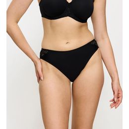 Slip Triumph "Amourette Tai", Damen, Gr. 46, schwarz, Microfaser, Obermaterial: 83% Polyamid, 17% Elasthan, k&ouml;rpernah, Unterhosen Slip, Stretch-Spitze