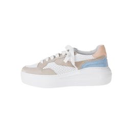 Unisa Leder-Sneakers in Wei&szlig;/ Beige/ Hellblau - 60% | Gr&ouml;&szlig;e 40 | Damen-sneakers