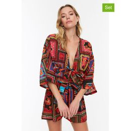 Trendyol 2tlg. Outfit in Rot/ Bunt - 47% | Gr&ouml;&szlig;e 38 | Damen-blusen