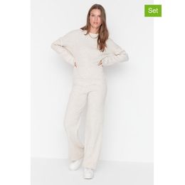 Trendyol 2tlg. Outfit in Beige - 39% | Gr&ouml;&szlig;e M | Damen-pullover-cardigans