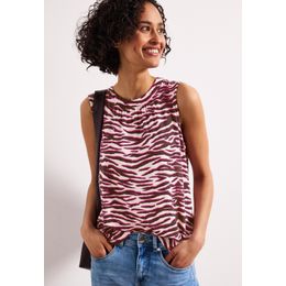 Shirttop Street One, Damen, Gr. 38, pink (minimal rose), Jersey, Obermaterial: 95% Viskose, 5% Elasthan, bedruckt, bequem normal, Rundhals, Tops Shirttop, Sommershirt mit Zebra-Print