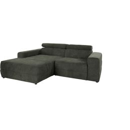Ecksofa DOMO collection "BRANDON inkl. Kopfteilverstellung, 214x100x80 cm, L-Form", gr&uuml;n, B:214cm H:80cm T:175cm, 95% Polyester 5% Polyacryl, Sofas, Ecksofa, Mit Kopfteilverstellung, auch in Leder und Cord, L-Form