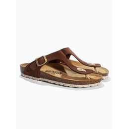 BACKSUN Leder-Zehentrenner "Singapore" in Braun - 55% | Gr&ouml;&szlig;e 38 | Damen-sandalen