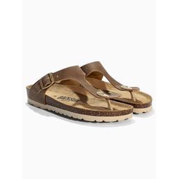 BACKSUN Leder-Zehentrenner "Singapore" in Hellbraun - 53% | Gr&ouml;&szlig;e 38 | Damen-sandalen