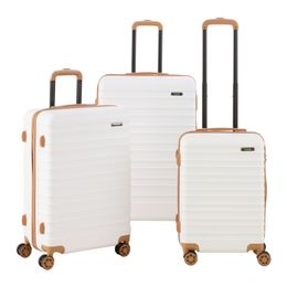 Reisekofferset Florenz Braun/Wei&szlig;, 3-teilig