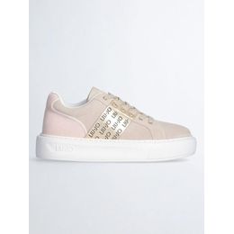 Liu Jo Leder-Sneakers in Beige/ Rosa/ Gold - 64% | Gr&ouml;&szlig;e 37 | Damen-sneakers