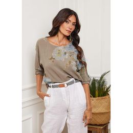 Fleur de Lin Bluse "Johnson" in Beige - 69% | Gr&ouml;&szlig;e S | Damen-blusen