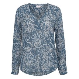 Kaffe Bluse "Geisa" in Blau/ Wei&szlig; - 52% | Gr&ouml;&szlig;e 44 | Damen-blusen