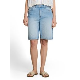 Jeansshorts Tom Tailor Denim, Damen, Gr. L, N-Gr, used light stone blau denim, Denim/Jeans, Obermaterial: 100% Baumwolle, unifarben, regular fit kniefrei, Jeans Jeansshorts, im Five-Pocket Style