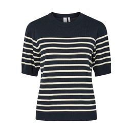 Y.A.S YAS Pullover in Dunkelblau/ Wei&szlig; - 55% | Gr&ouml;&szlig;e S | Damen-pullover-cardigans