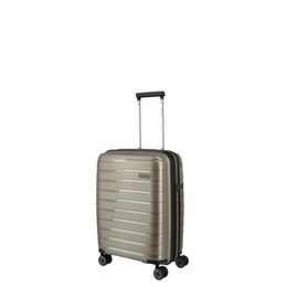 Trolley Travelite "AIR BASE Reisekoffer Hartschale", Gr. B/H/T: 39cm x 55cm x 23cm 43 l, champagne, Polypropylen, Koffer, kratzresistenter Oberfl&auml;che und cleverer Innenaufteilung