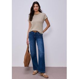 Street One Shirt in Beige/ Wei&szlig; - 45% | Gr&ouml;&szlig;e 40 | Damen-tops