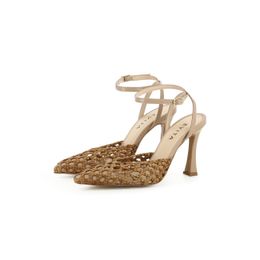 Evita PIA Women's Pumps Half-Open - Raffia Cognac - 37