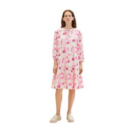 Tom Tailor Kleid in Pink/ Creme - 68% | Gr&ouml;&szlig;e 42 | Damen-kleider