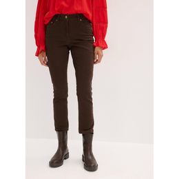 bonprix Twillhose aus elastischem Baumwoll-Mix, braun, Gr.42, Gerade Twillhose aus elastischem Baumwoll-Mix, 98% Baumwolle
