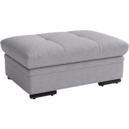 Sit & More Polsterhocker SIT & MORE "Viola", silber, B:102cm H:43cm T:68cm, 100% Polyester, Hocker, Polsterhocker, mit praktischen Stauraum