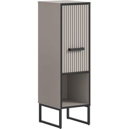 Unterschrank Welltime "LOCRI, H&ouml;he 101 cm, 1 T&uuml;r, 1 offenes Fach, 1 Einlegeboden", schwarz (kaschmir, schwarz), B:30cm H:101cm T:32cm, Holzwerkstoff, Schr&auml;nke, Unterschrank, Badm&ouml;bel, Badschrank, Badkommode, Kommode, Schrank, Bad, Badezimmer