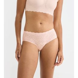 Hipster Sloggi "ZERO Feel Bliss Hipster", Damen, Gr. L, puff pink, Spitze, Obermaterial: 76% Polyamid, 24% Elasthan, unifarben, k&ouml;rpernah, Unterhosen, unsichtbar mit Spitzenoptik